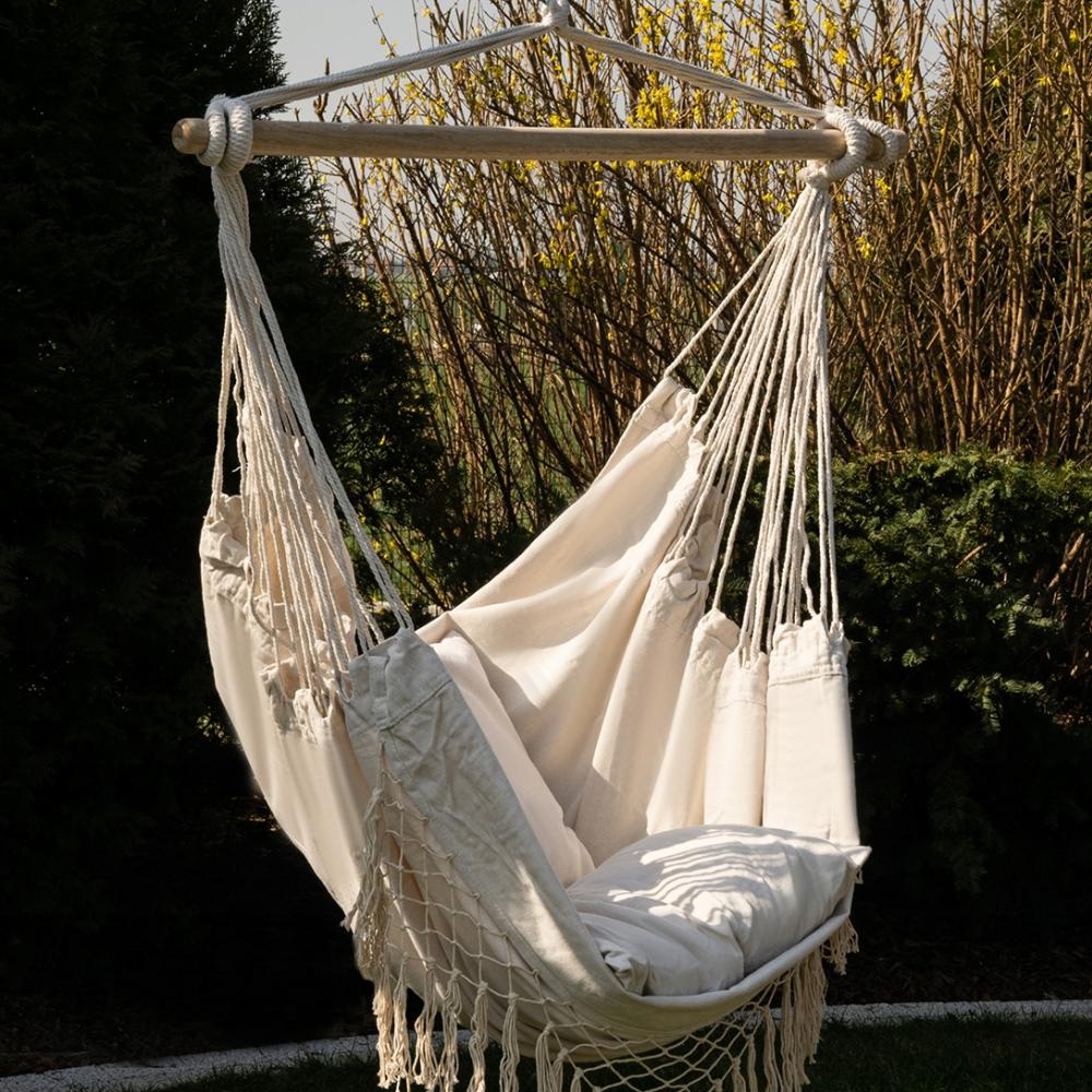 Scaun Suspendat tip Hamac Brazilian cu 2 Perne Incluse pentru Terasa ...