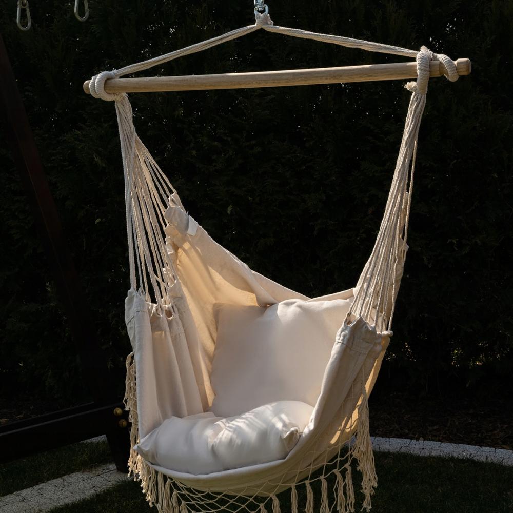 Scaun Suspendat tip Hamac Brazilian cu 2 Perne Incluse pentru Terasa ...