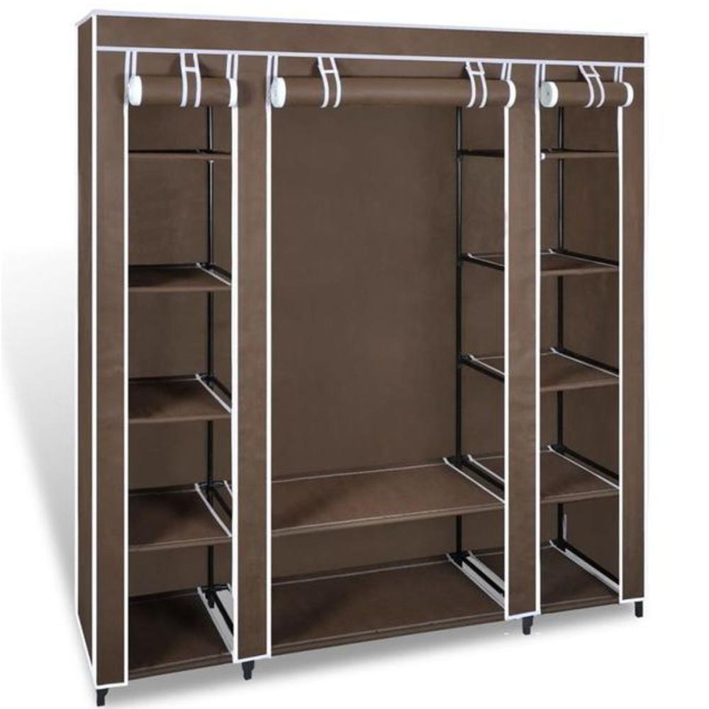 Dulap Textil Portabil pentru Haine si Accesorii cu 12 Rafturi si Suport ...