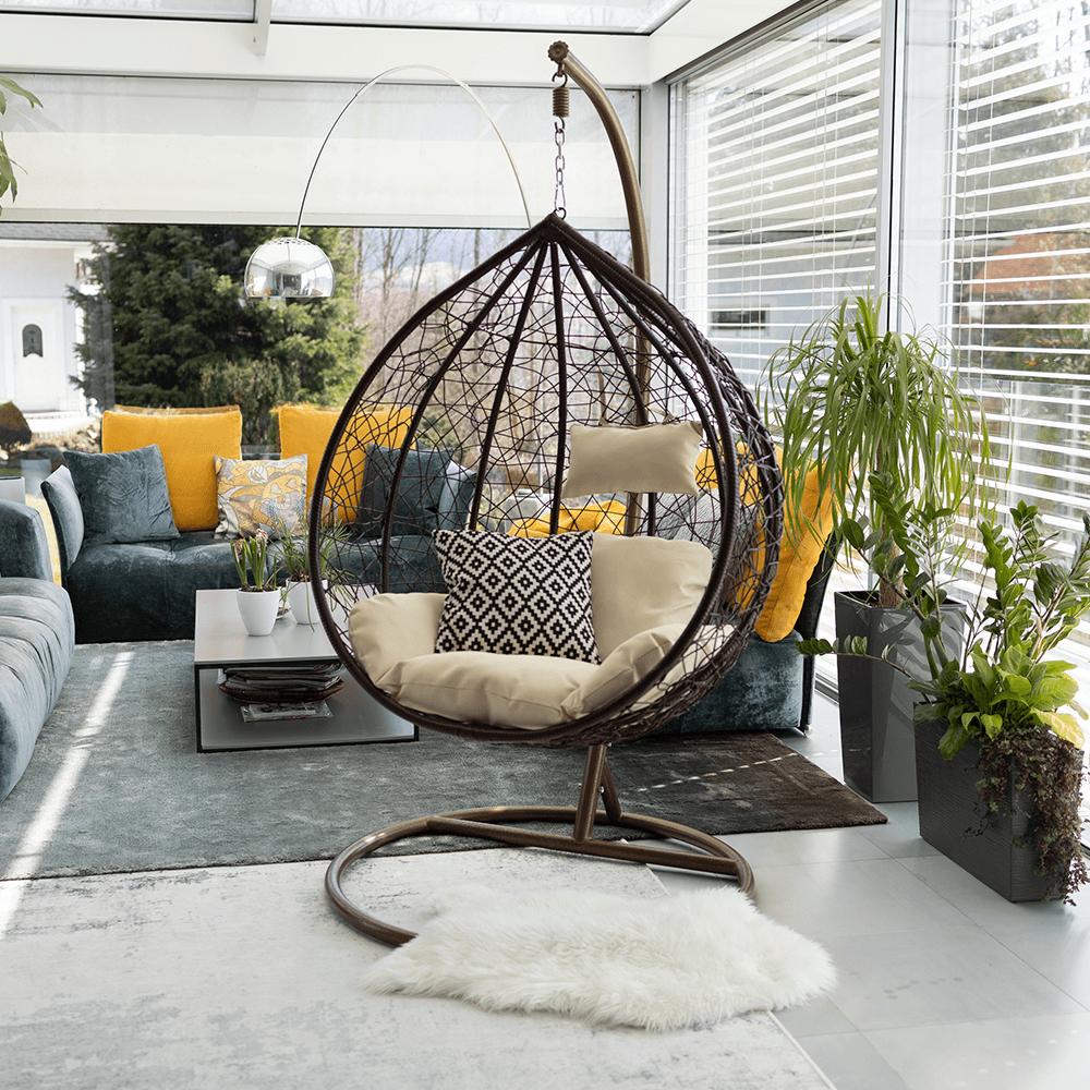Scaun Fotoliu Suspendat tip Leagan Balansoar pentru Terasa sau Gradina ...