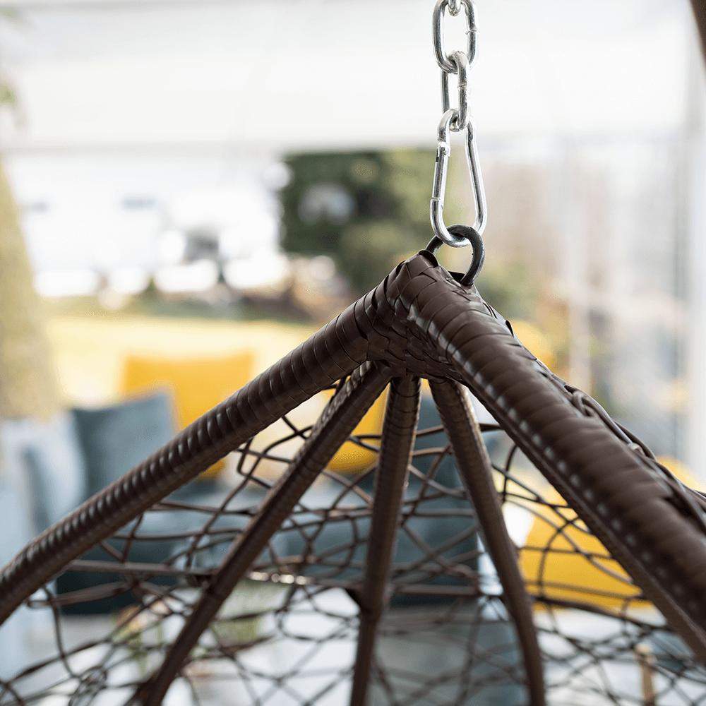 Scaun Fotoliu Suspendat tip Leagan Balansoar pentru Terasa sau Gradina cu Perne Incluse si ...