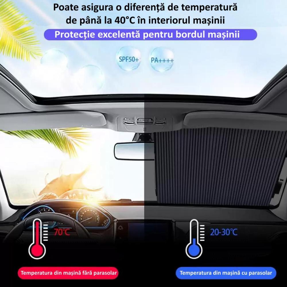 Parasolar Auto Retractabil Automat pentru Parbriz sau Luneta Spate tip ...